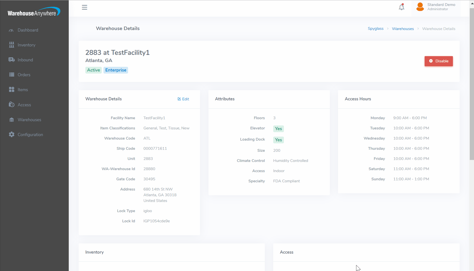 Warehouses – WA Help Center