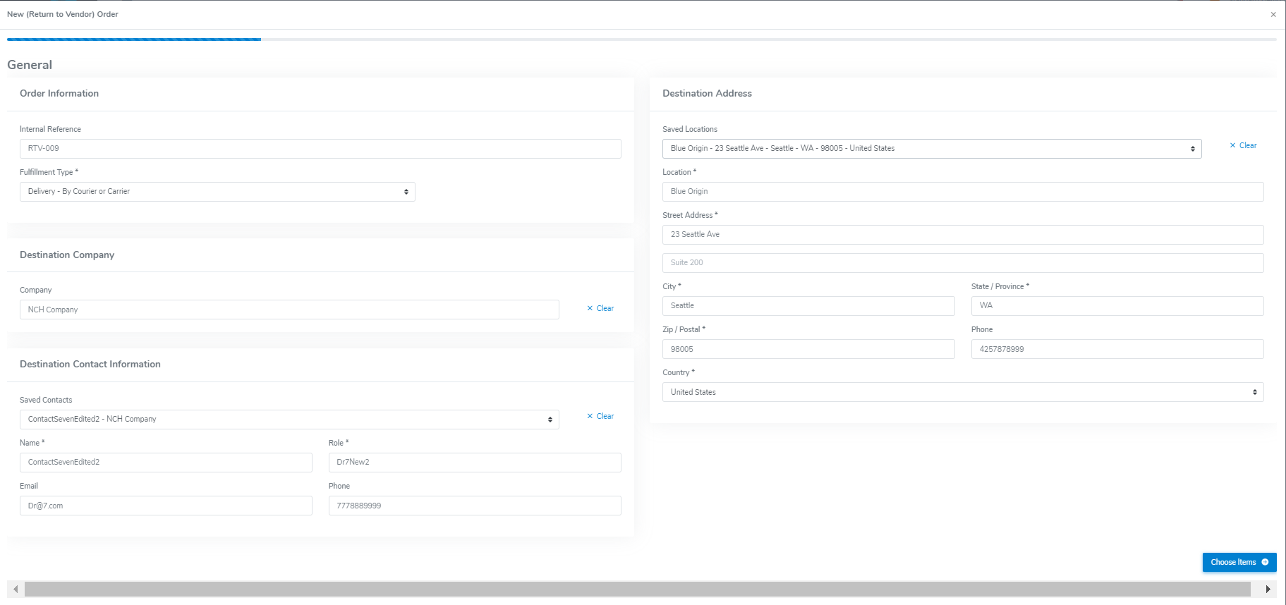 Return to Vendor Order – WA Help Center
