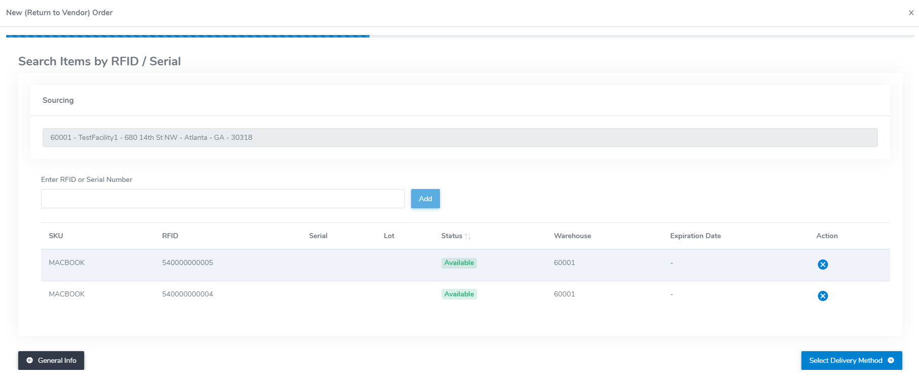 Return to Vendor Order – WA Help Center