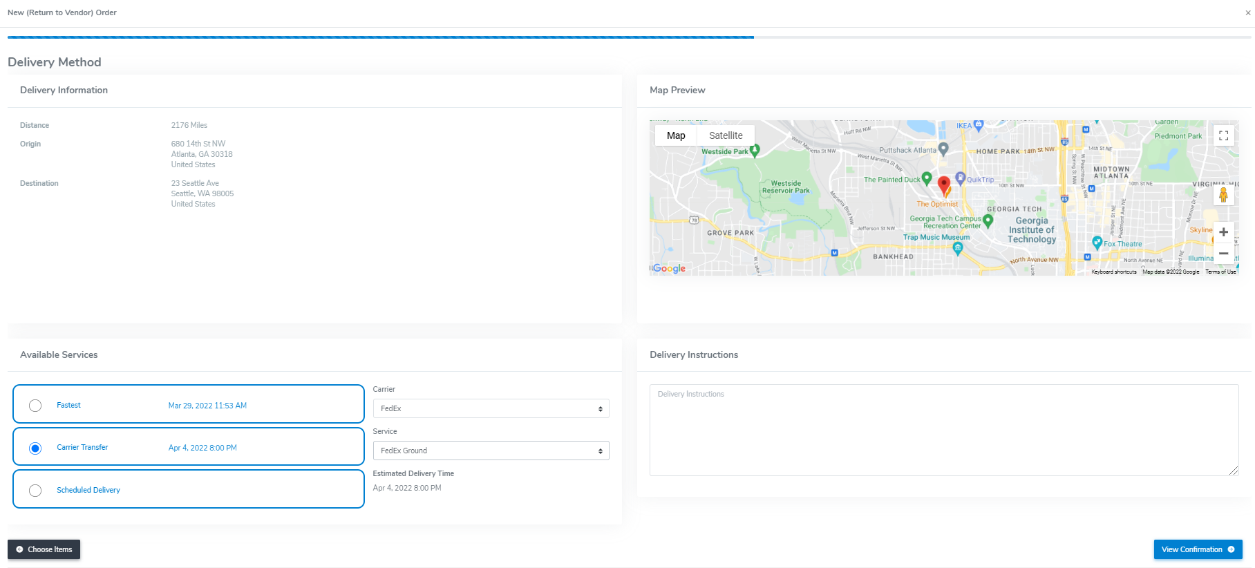 Return to Vendor Order – WA Help Center